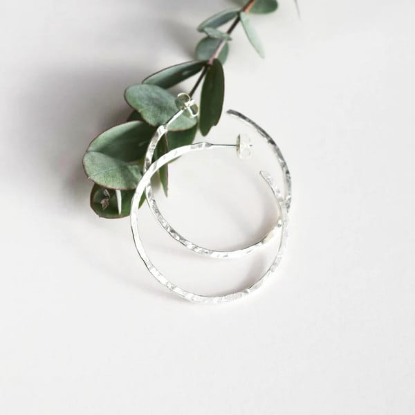 Medium Silver Hoops | The Red Door Gallery