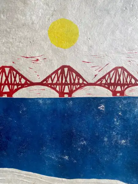 I Like Forth Rail Bridge A4 Lino Print | The Red Door Gallery