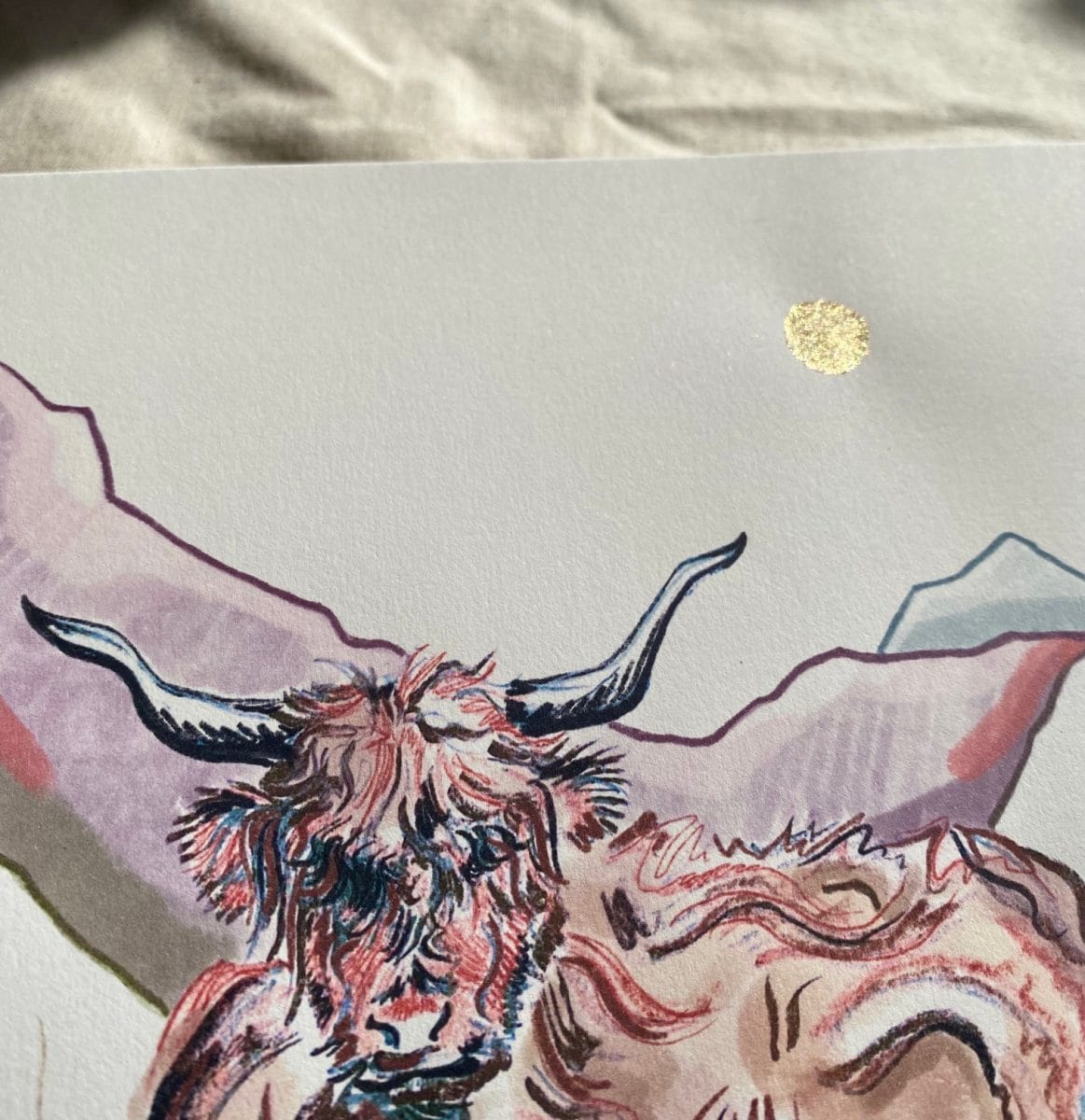 Heilan’ Coo A4 print | The Red Door Gallery